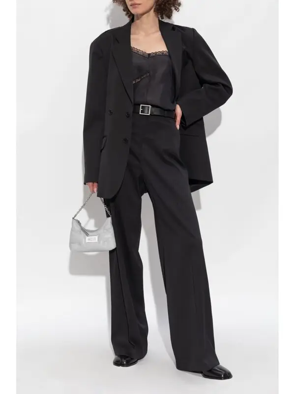 MAISON MARGIELA Single-stitch Logo Trousers - Black