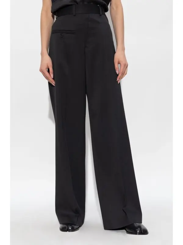 MAISON MARGIELA Single-stitch Logo Trousers - Black