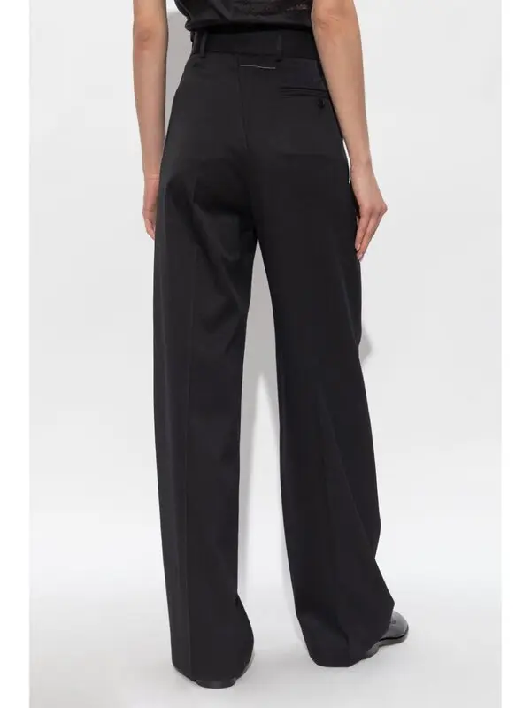 MAISON MARGIELA Single-stitch Logo Trousers - Black