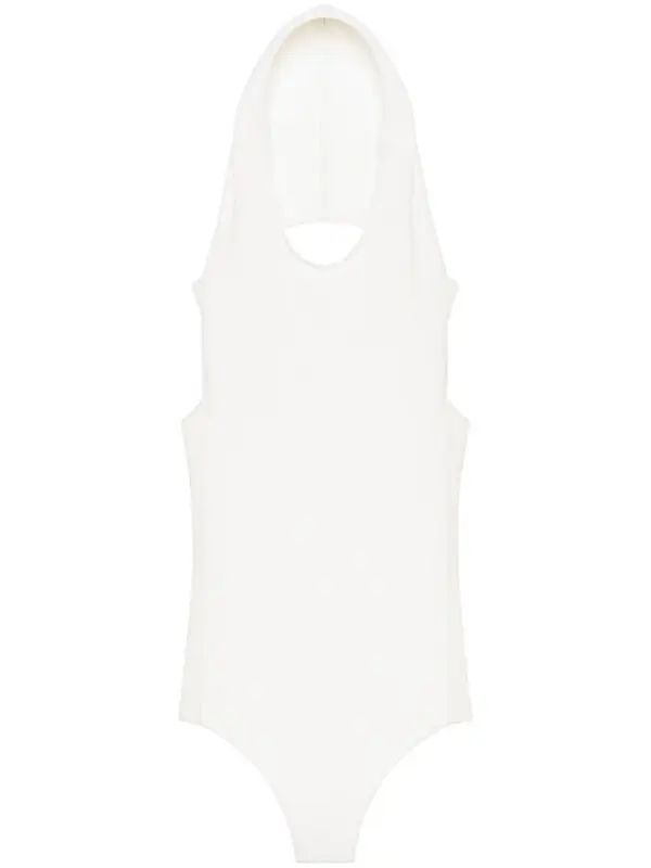 COURREGES Illusion Hooded Bodysuit - White