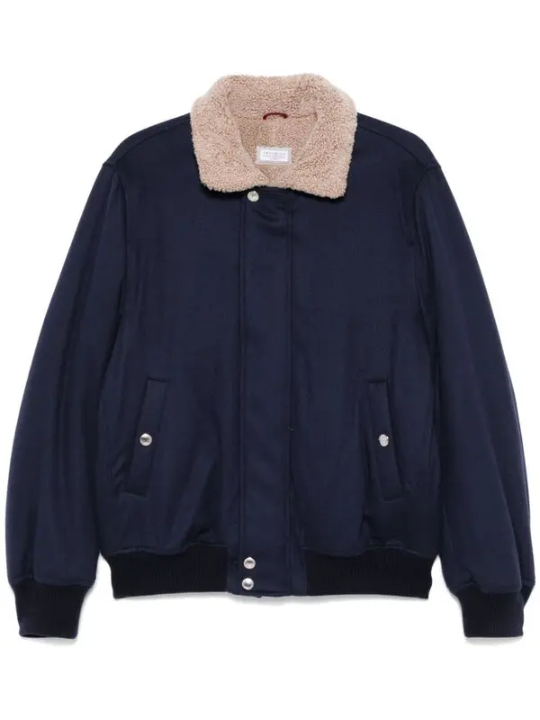 Brunello Cucinelli Shearling-collar Bomber Jacket