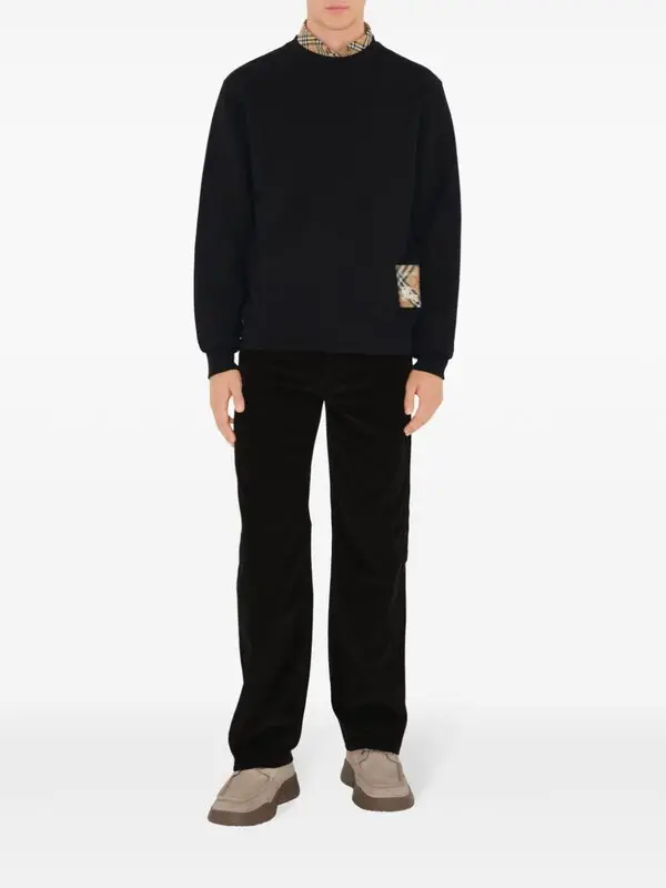 Burberry Check-patch Cotton Sweatshirt