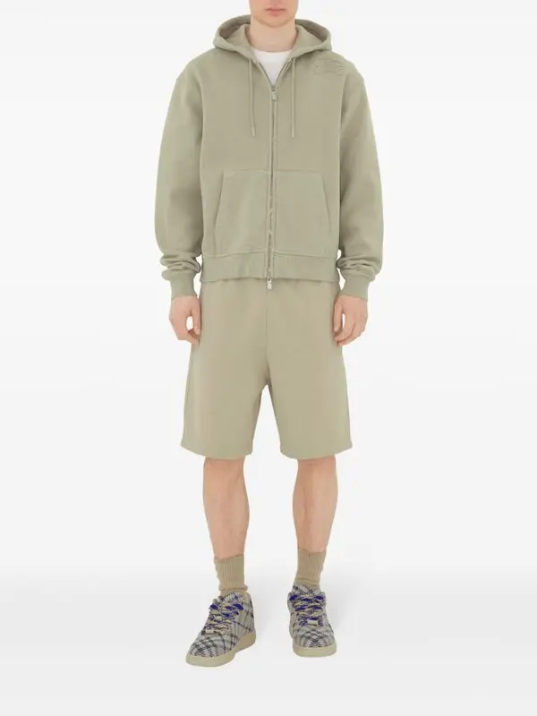 Burberry Equestrian Knight Appliqué Cotton Shorts - Neutrals