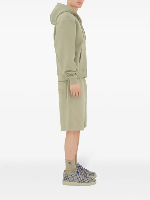 Burberry Equestrian Knight Appliqué Cotton Shorts - Neutrals