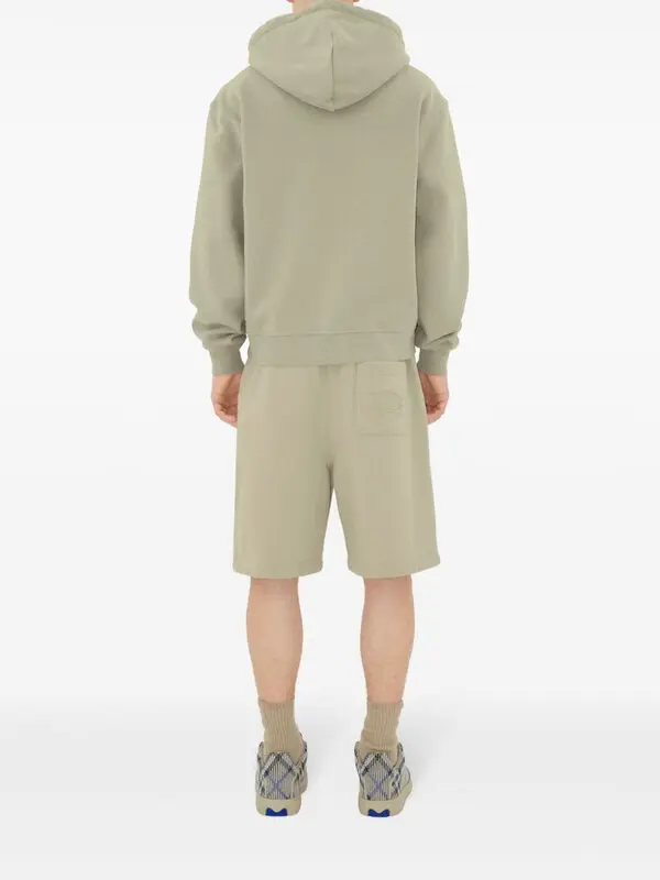 Burberry Equestrian Knight Appliqué Cotton Shorts - Neutrals