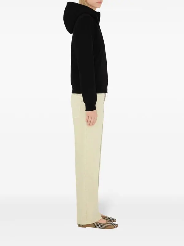 Burberry Check Label Zip-up Hoodie - Black