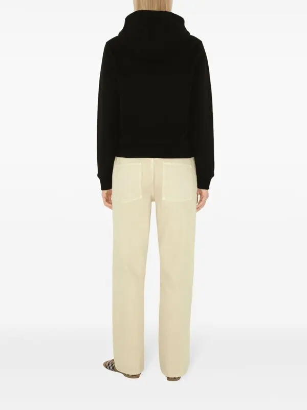 Burberry Check Label Zip-up Hoodie - Black