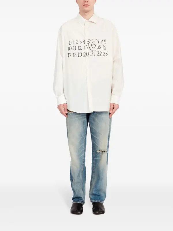 MAISON MARGIELA Asymmetric Cotton Shirt - Neutrals
