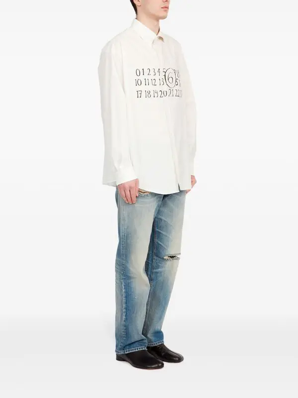 MAISON MARGIELA Asymmetric Cotton Shirt - Neutrals