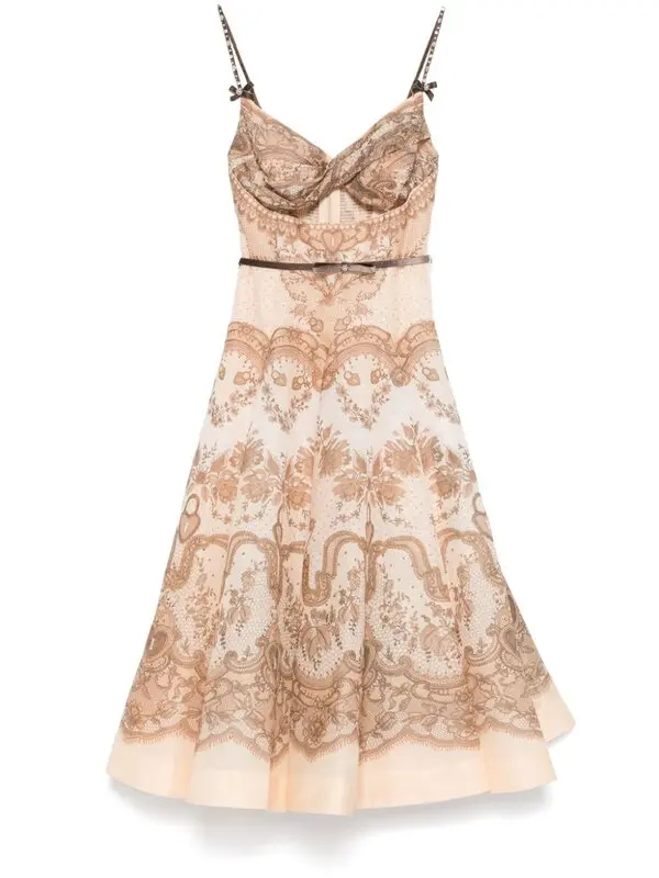 Zimmermann Crush Midi Dress - Neutrals
