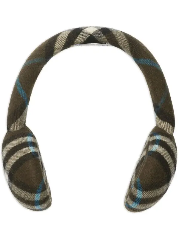 Burberry Check Wool Earmuffs - Brown