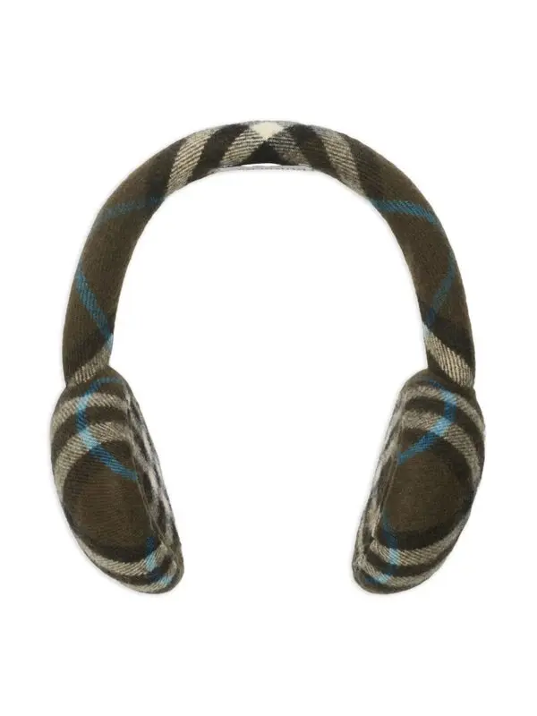 Burberry Check Wool Earmuffs - Brown