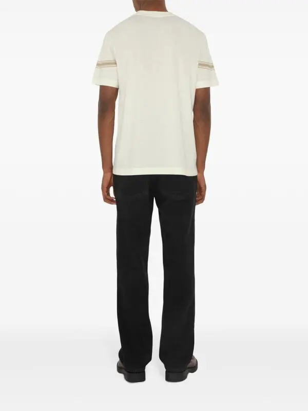 Burberry Striped Cotton T-shirt - Neutrals