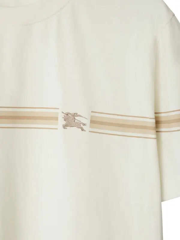 Burberry Striped Cotton T-shirt - Neutrals