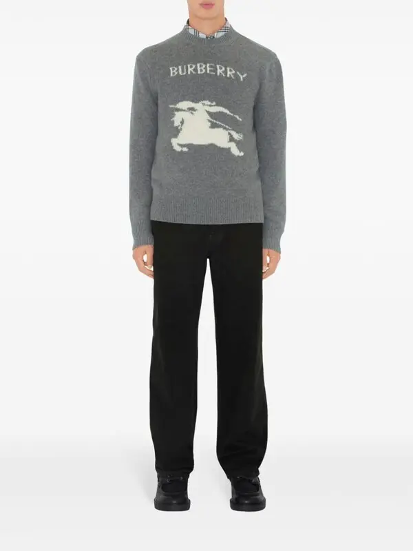 Burberry Knight Wool-cashmere Blend Sweater - Grey