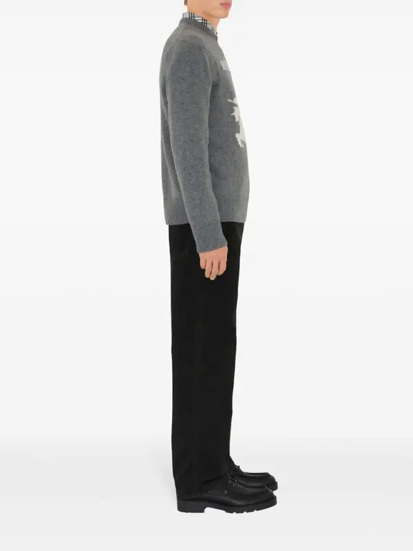 Burberry Knight Wool-cashmere Blend Sweater - Grey