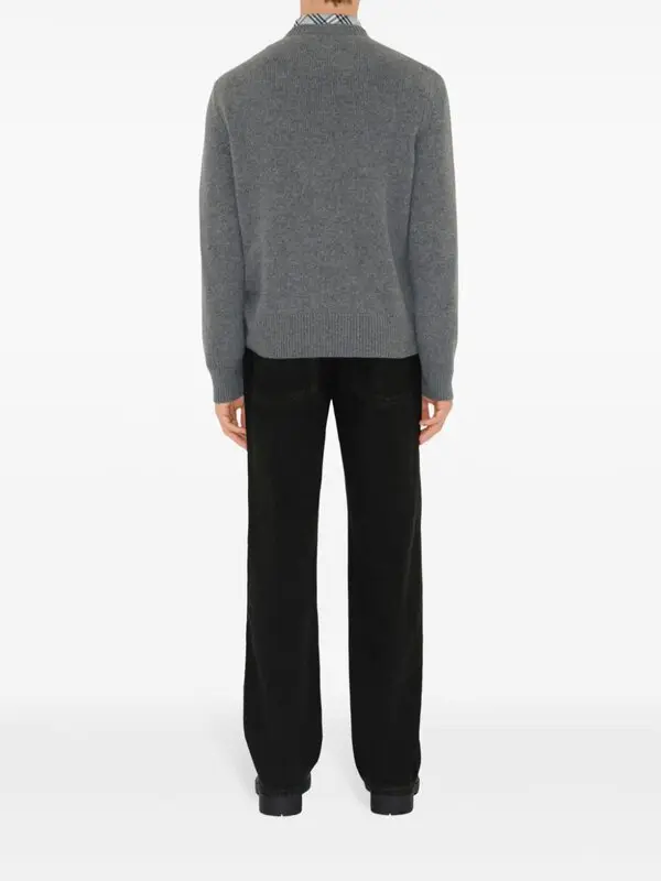 Burberry Knight Wool-cashmere Blend Sweater - Grey
