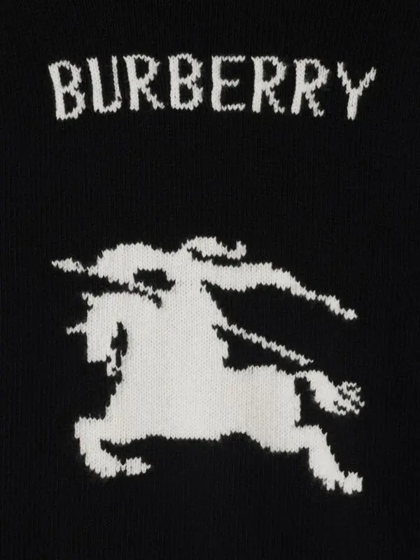 Burberry Knight Motif Wool-cashmere Blend Sweater - Black