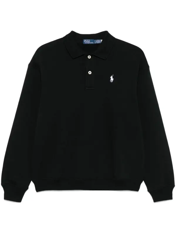 Polo Ralph Lauren Polo-collar Fleece Sweatshirt - Black