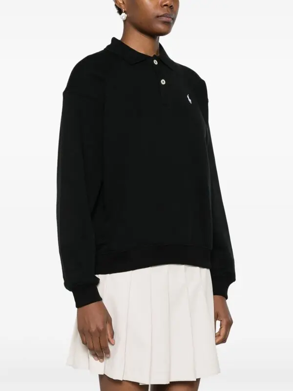 Polo Ralph Lauren Polo-collar Fleece Sweatshirt - Black