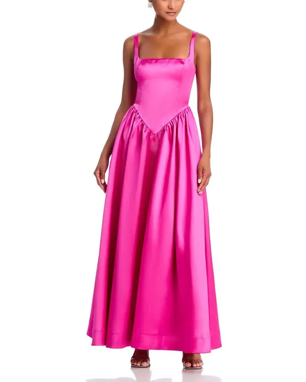 Aqua X Wicked Satin Ball Gown Exclusive In Hot Pink - 80% Off | Editorialist