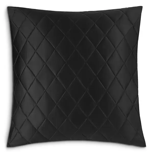 MATOUK Nocturne Sateen Quilted Oversized Euro Sham - Black