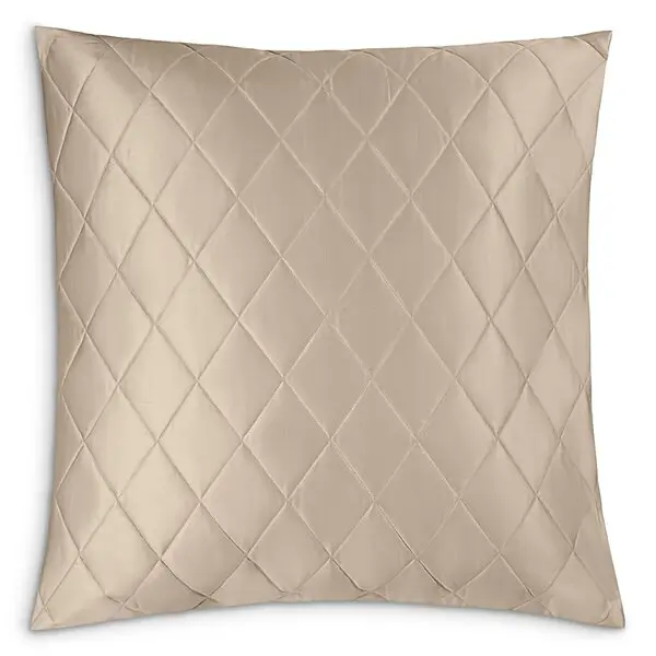 MATOUK Nocturne Sateen Quilted Oversized Euro Sham - Khaki
