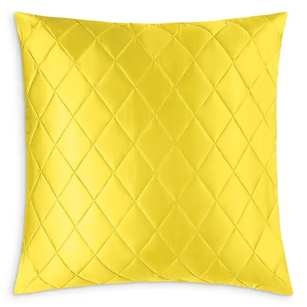 MATOUK Nocturne Sateen Quilted Oversized Euro Sham - Lemon