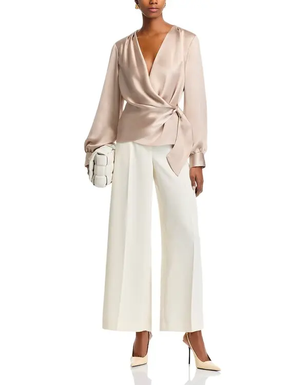Aqua Faux Wrap Top - Champagne