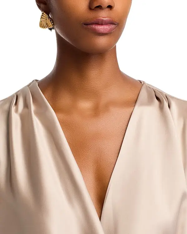 Aqua Faux Wrap Top - Champagne
