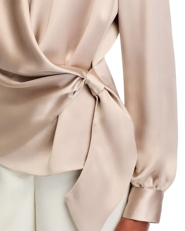 Aqua Faux Wrap Top - Champagne