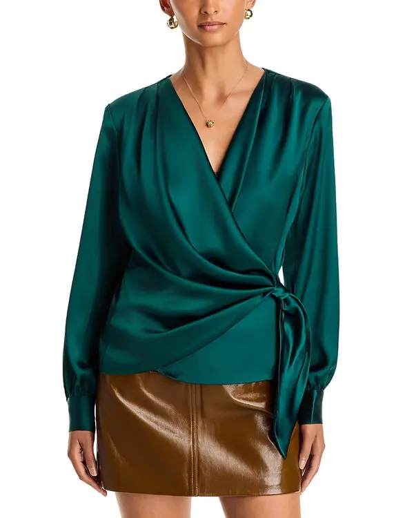 Aqua Faux Wrap Top - Emerald