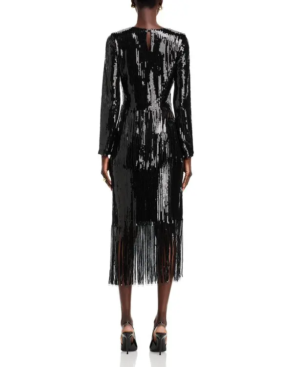 Aqua Sequined Fringe Top