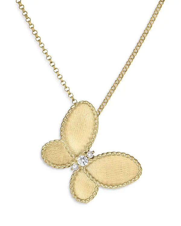 Roberto Coin 18k Yellow Butterfly Pendant Necklace - Gold