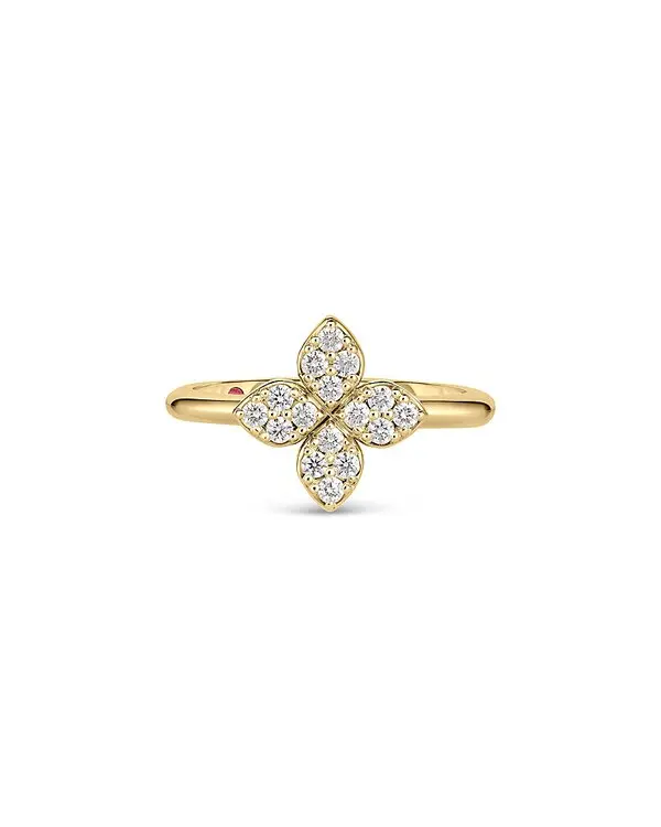 Roberto Coin 18k Yellow Love In Verona Diamond Flower Ring - Gold