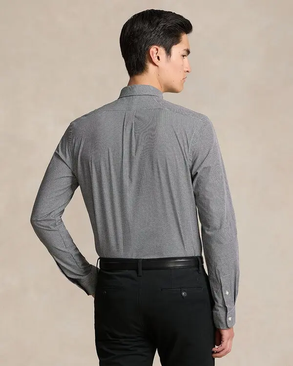 Polo Ralph Lauren Slim Fit Long Sleeve Poplin Button Down Shirt - Black Pattern