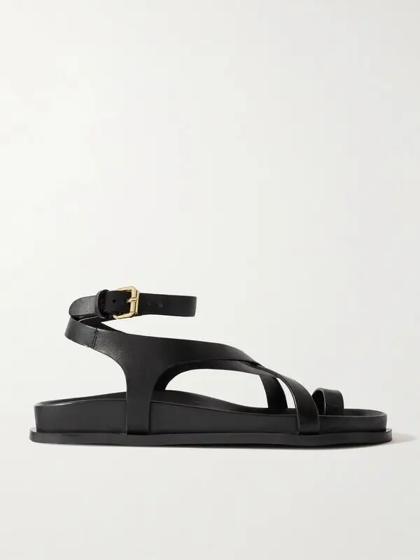 A.emery Jalen Slim Leather Sandals - Black