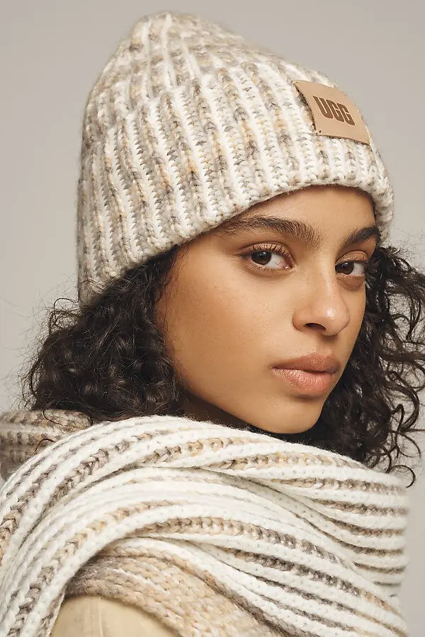 Ugg Chunky Knit Spacedye Beanie In White - 22% Off  display picture 1