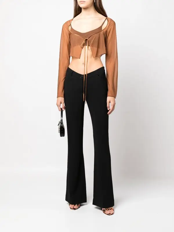 MIRROR PALAIS Cowboy Wide-leg Silk Trousers