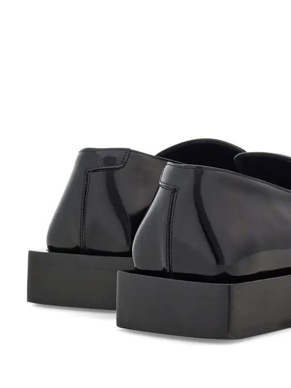 Ferragamo Leather Square-Toe Loafers In Black - 35% Off | Editorialist
