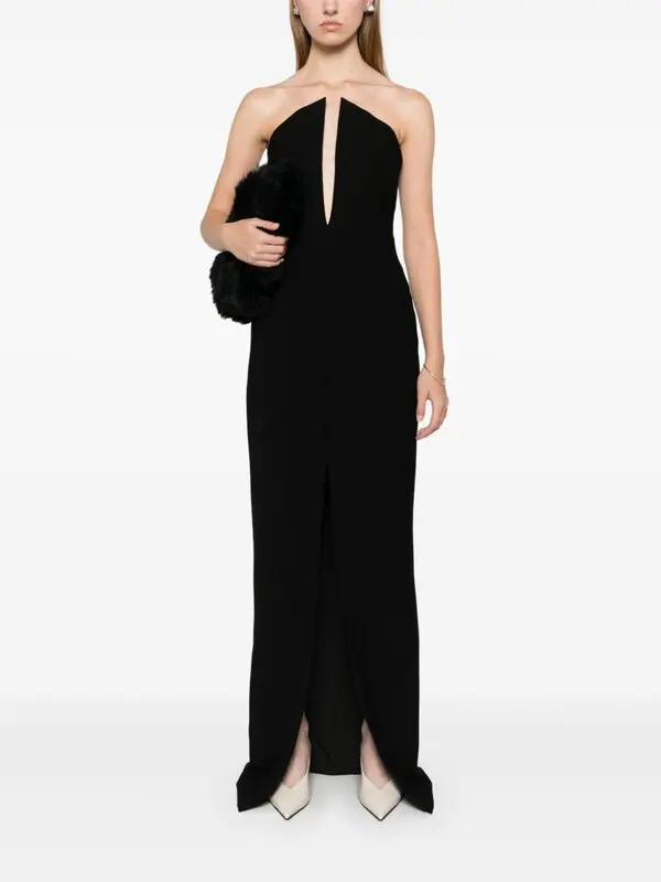 Monot Spike-Neckline Maxi Dress In Black - 50% Off | Editorialist