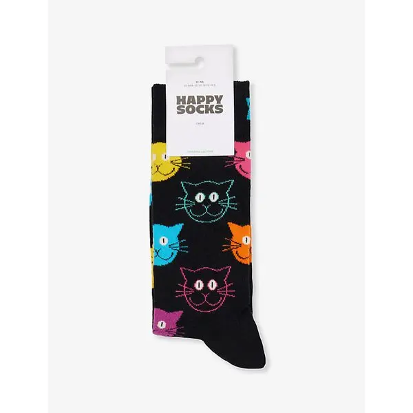 Happy Socks Cotton-blend Crew Socks - Black