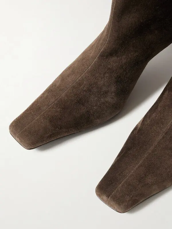 Khaite Ona Suede Ankle Boots - Brown