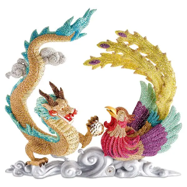 SWAROVSKI Crystal Myriad Dragon And Phoenix - Yellow