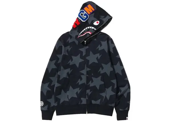 A BATHING APE Sta Pattern Shark Full Zip Hoodie
