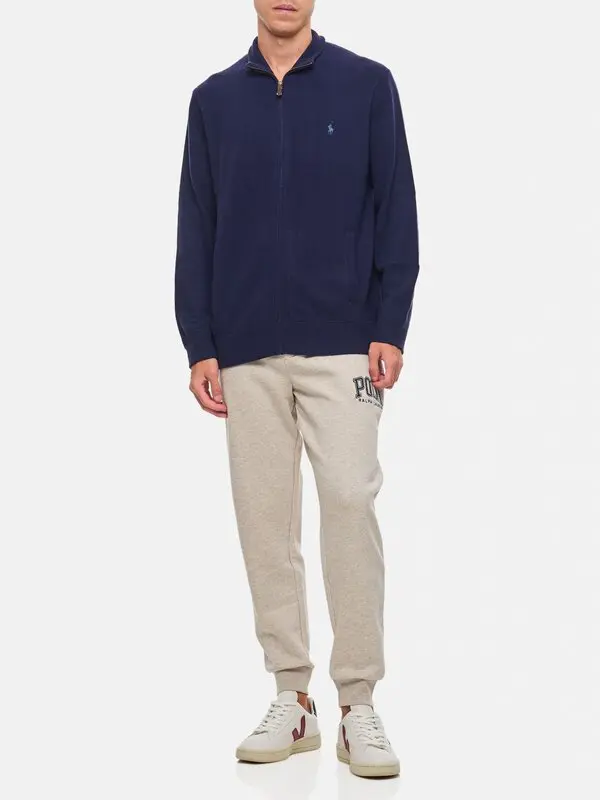 Polo Ralph Lauren Pure Wool Zip-up Turtleneck Cardigan - Blue
