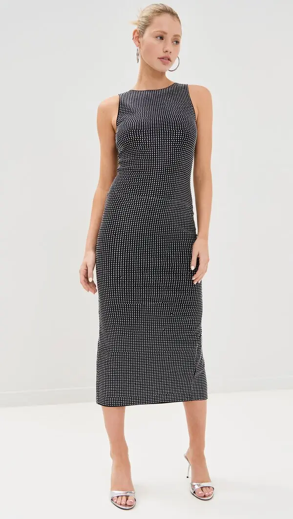 Good American Crystal Embellished Midi Dress
