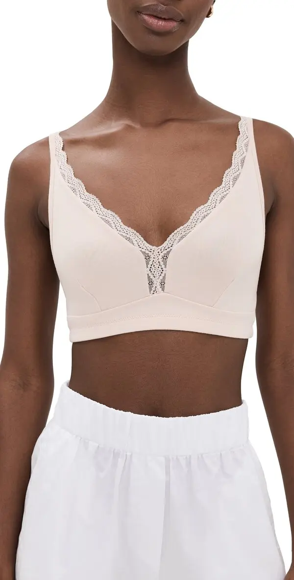 STRIPE & STARE The Lace Plunge Bralette - Sand