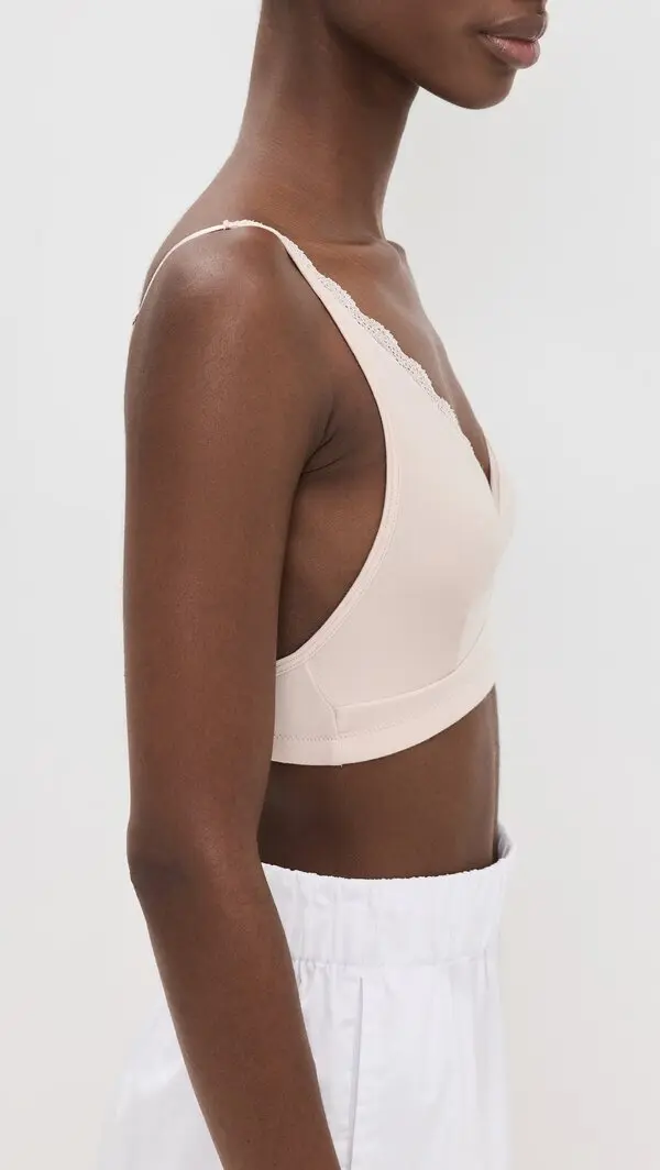 STRIPE & STARE The Lace Plunge Bralette - Sand