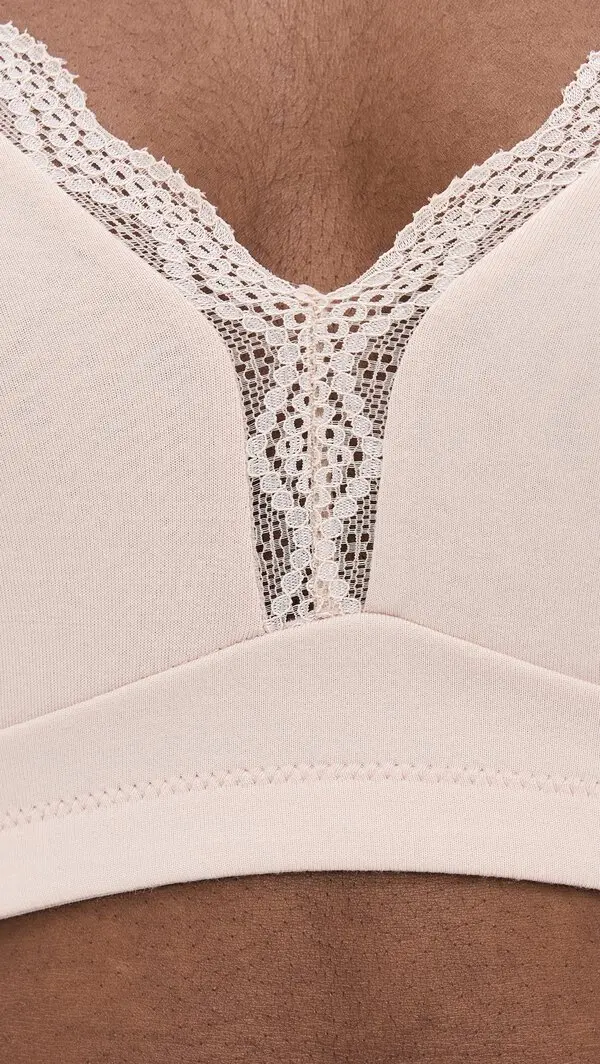 STRIPE & STARE The Lace Plunge Bralette - Sand